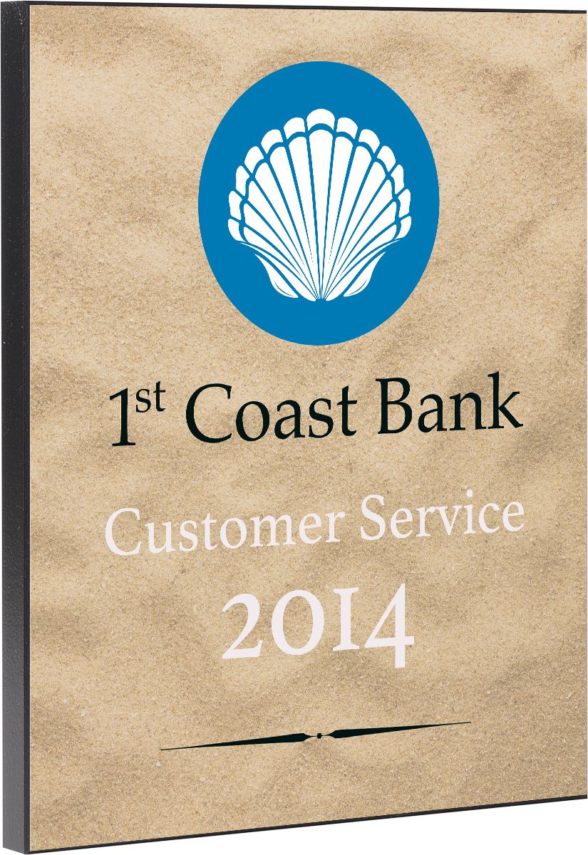 MDF Hardboard Sublimation Plaque - Flat Profile w/ Black Edge - 8" x 10"