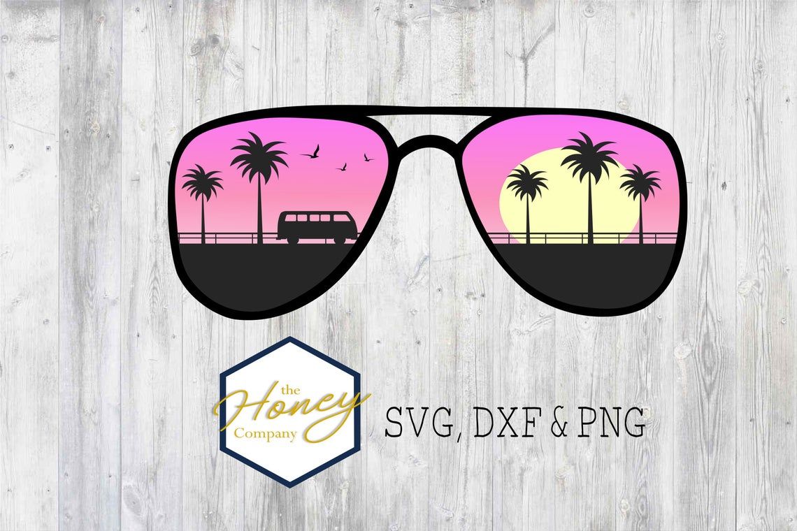 Sunglasses Beach Sunset SVG PNG DXF Summer Sublimation