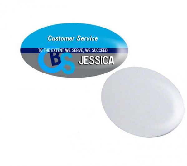 1.5" x 3"Oval Aluminum Sublimation Name Badges | Coastal Business