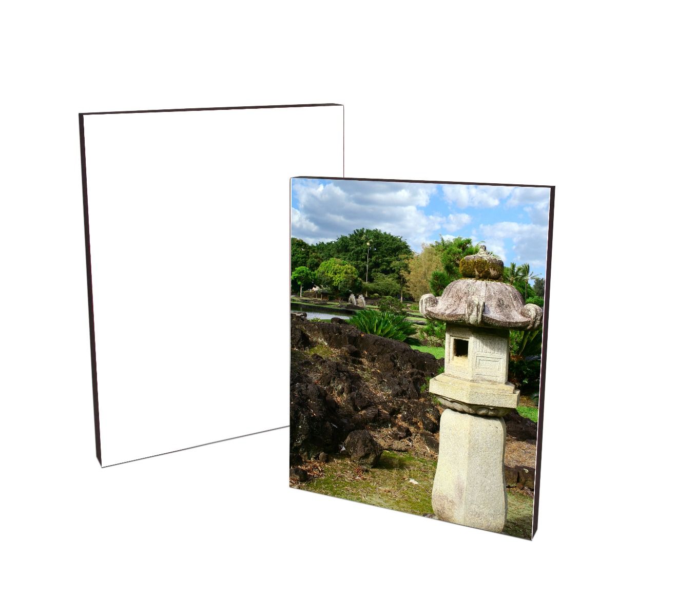 MDF Hardboard Sublimation Plaque - Flat Profile w/ Black Edge - 8" x 10"