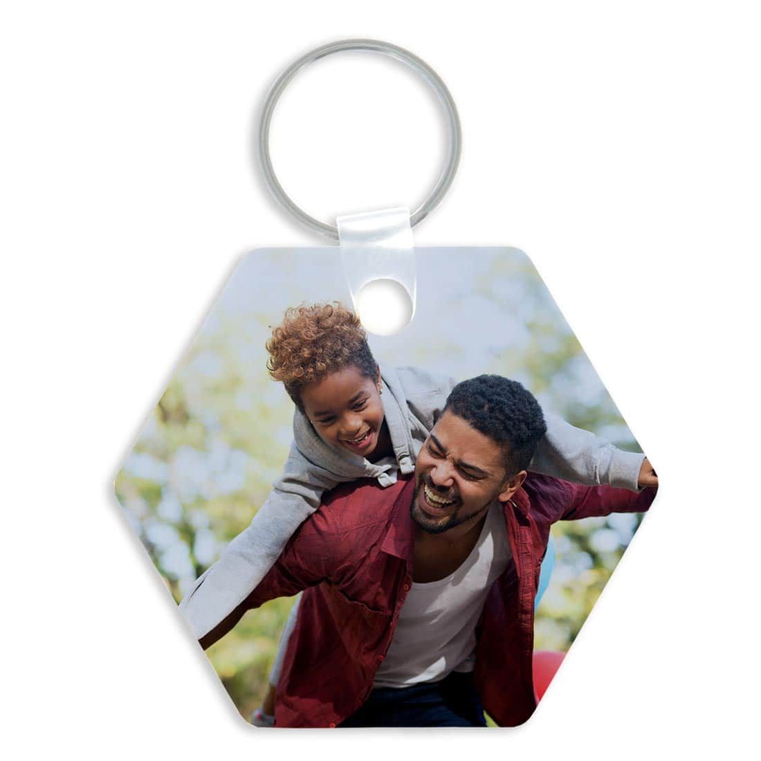 Hexagon Aluminum Two-Sided Sublimation Keychain – 2.55” x 2.25”