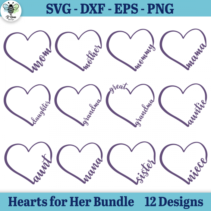 Hearts for Her SVG Bundle